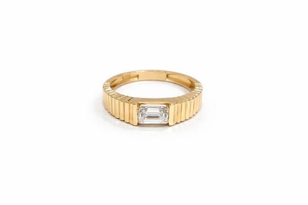 1.02 Carat Lab-Grown Emerald Cut Diamond Gold Ring – Ivana Jewels