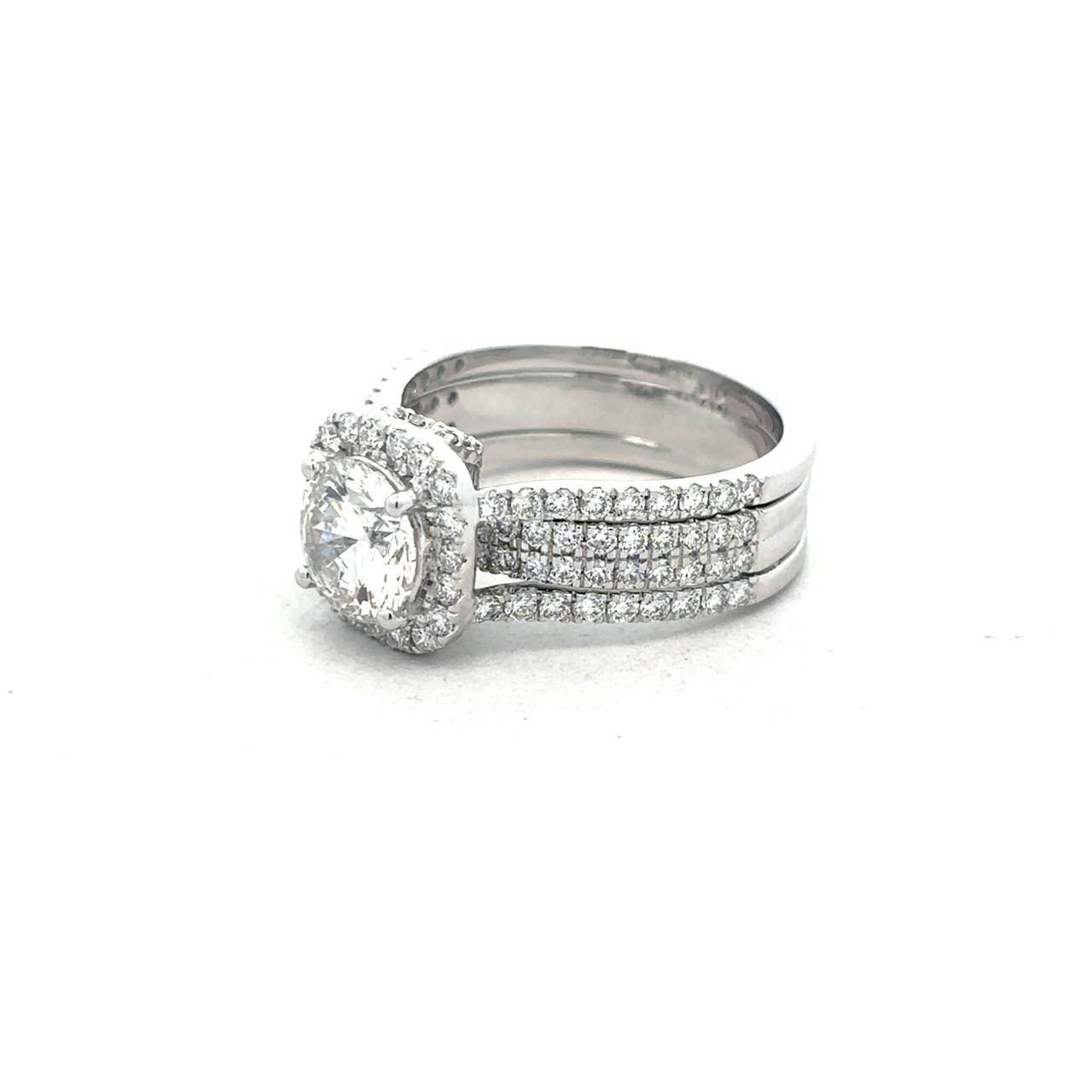 1.5 Carat Round Brilliant Diamond Halo Engagement Ring – Ivana Jewels